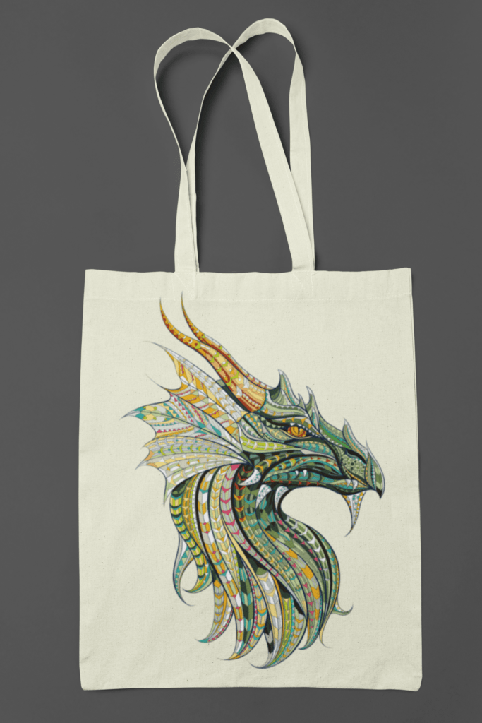 Dragon Tote Bag | Tote Bag | Shoulder Bag | Market Bag | Accessories ...